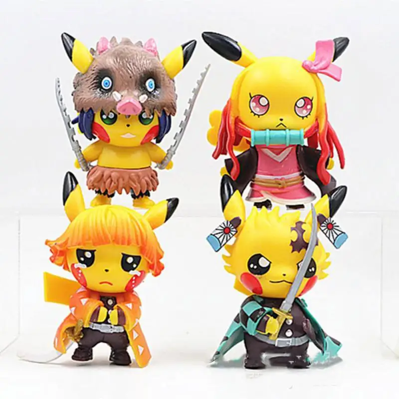 Pokemon Pikachu Cosplay Demon Slayer Kamado Tanjirou Nezuko Anime ...