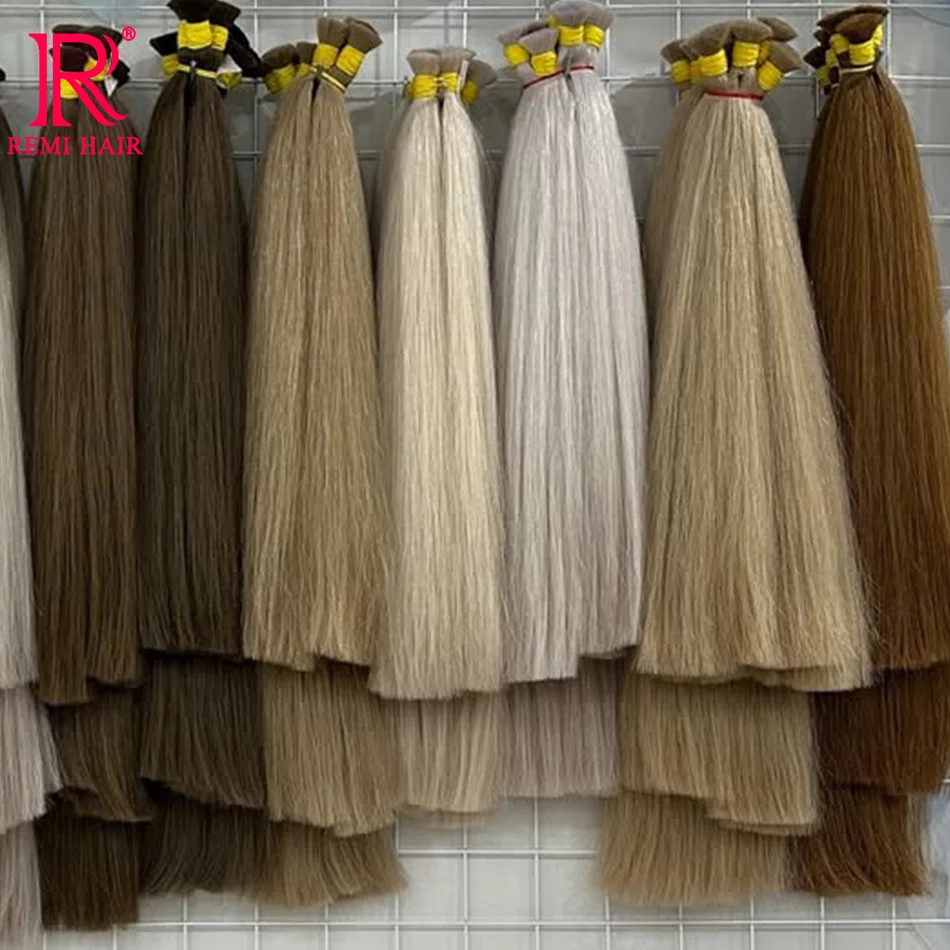 Remy Human Hair Bulk 100% Virgin Unprocessed No Weft Bone Straight ...