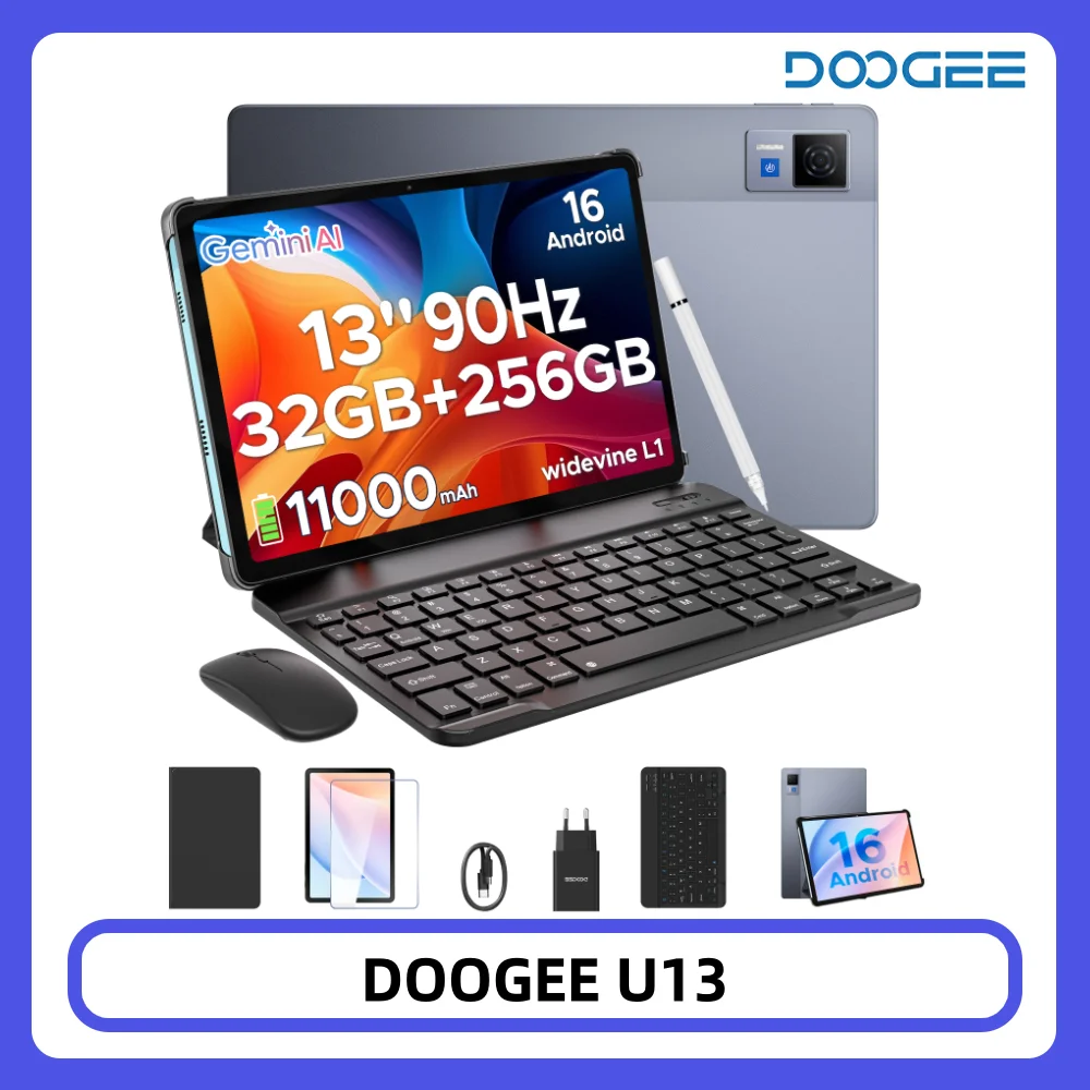 DOOGEE U13 Tablet PC Android 16 Gemini AI 13'' FHD+ Screen 32GB RAM ...