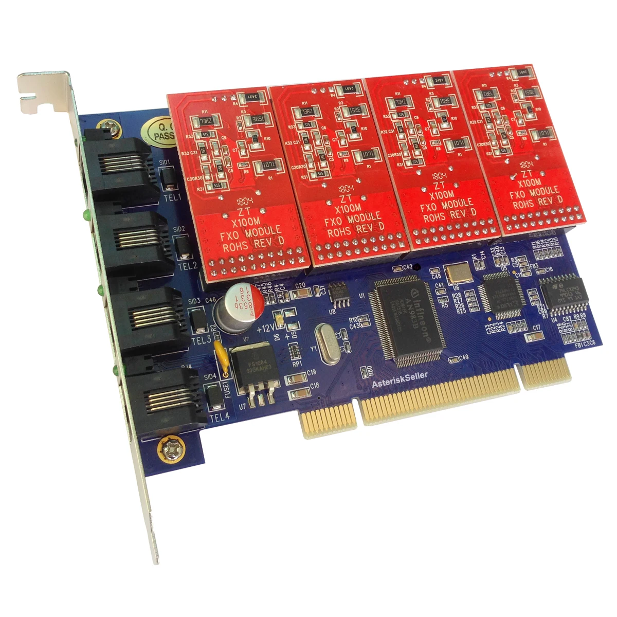 Asterisk-Card-TDM400P-with-4-FXS-FXO-Modules-PCI-Telephone-Board-TDM400 ...