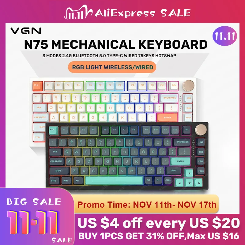 Vgn-N75-Pro-Keyboard-82-Keys-Tri-mode-Bluetooth-Wireless-2-4g-Wired ...