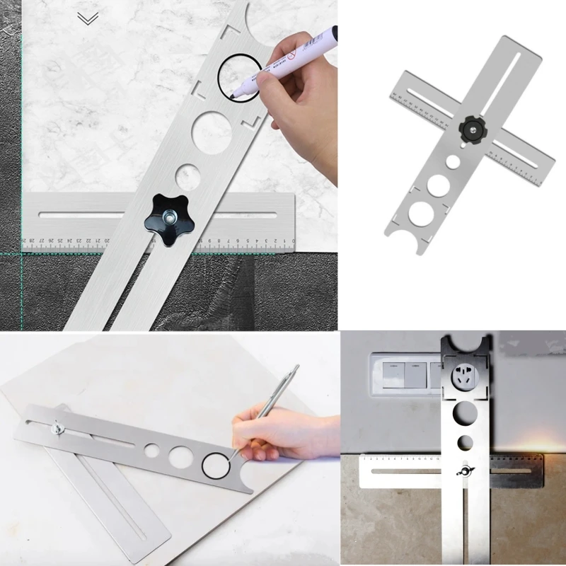 New-Adjustable-Tile-Locator-To-Wall-Marking-Position-Ruler-Ceramic-Hole ...
