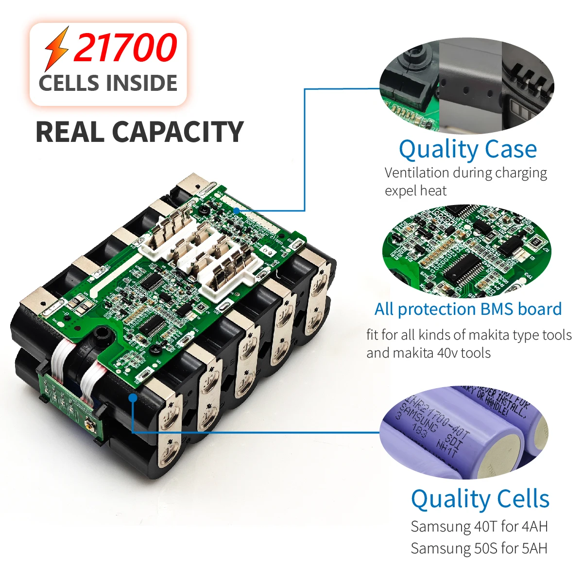 Литий-ионный аккумулятор TPCELL 40В 4/5 Ач для Makita | AliExpress