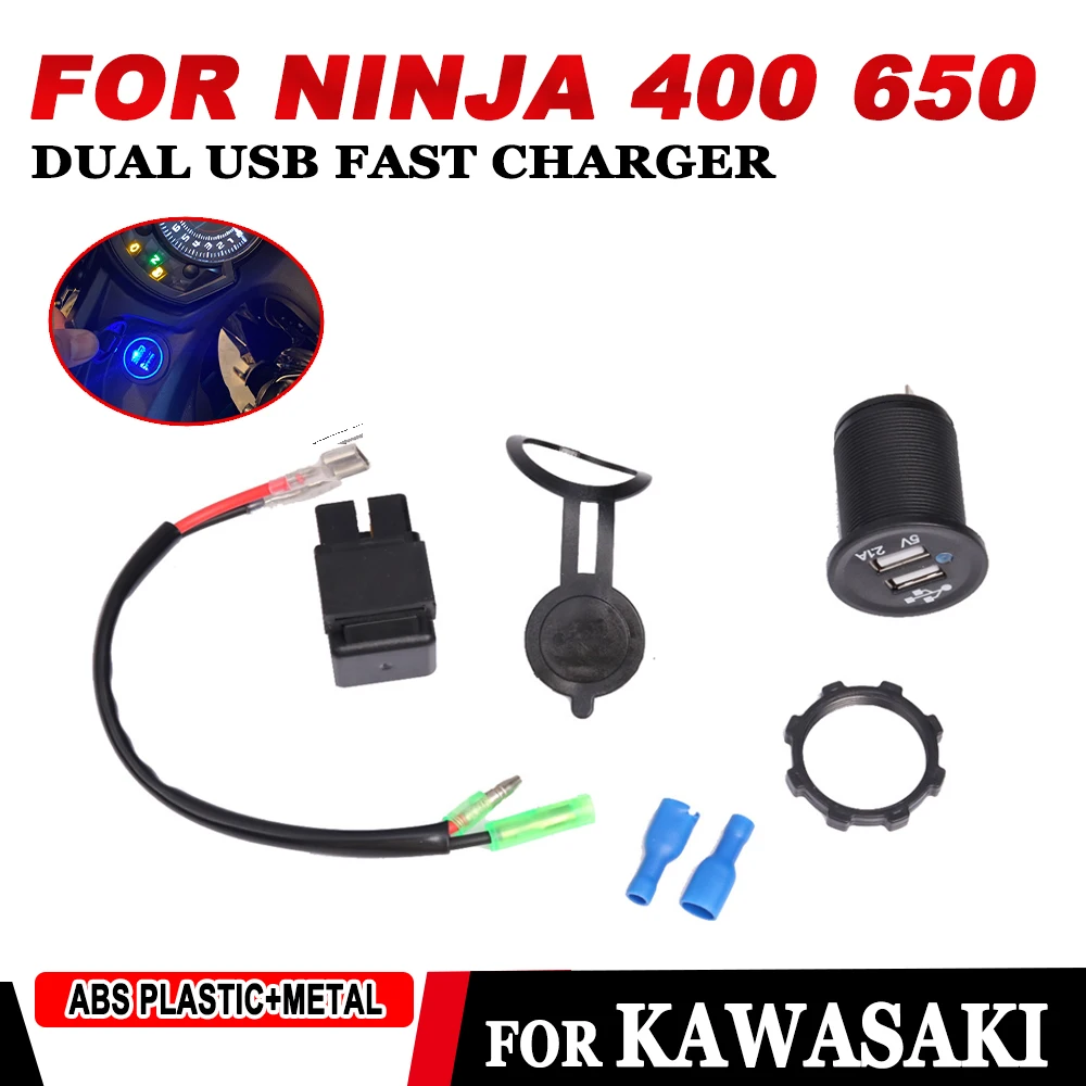 Dual-USB-Charger-Socket-Adapter-Plug-USB-DC-Outlet-For-Kawasaki-Ninja ...
