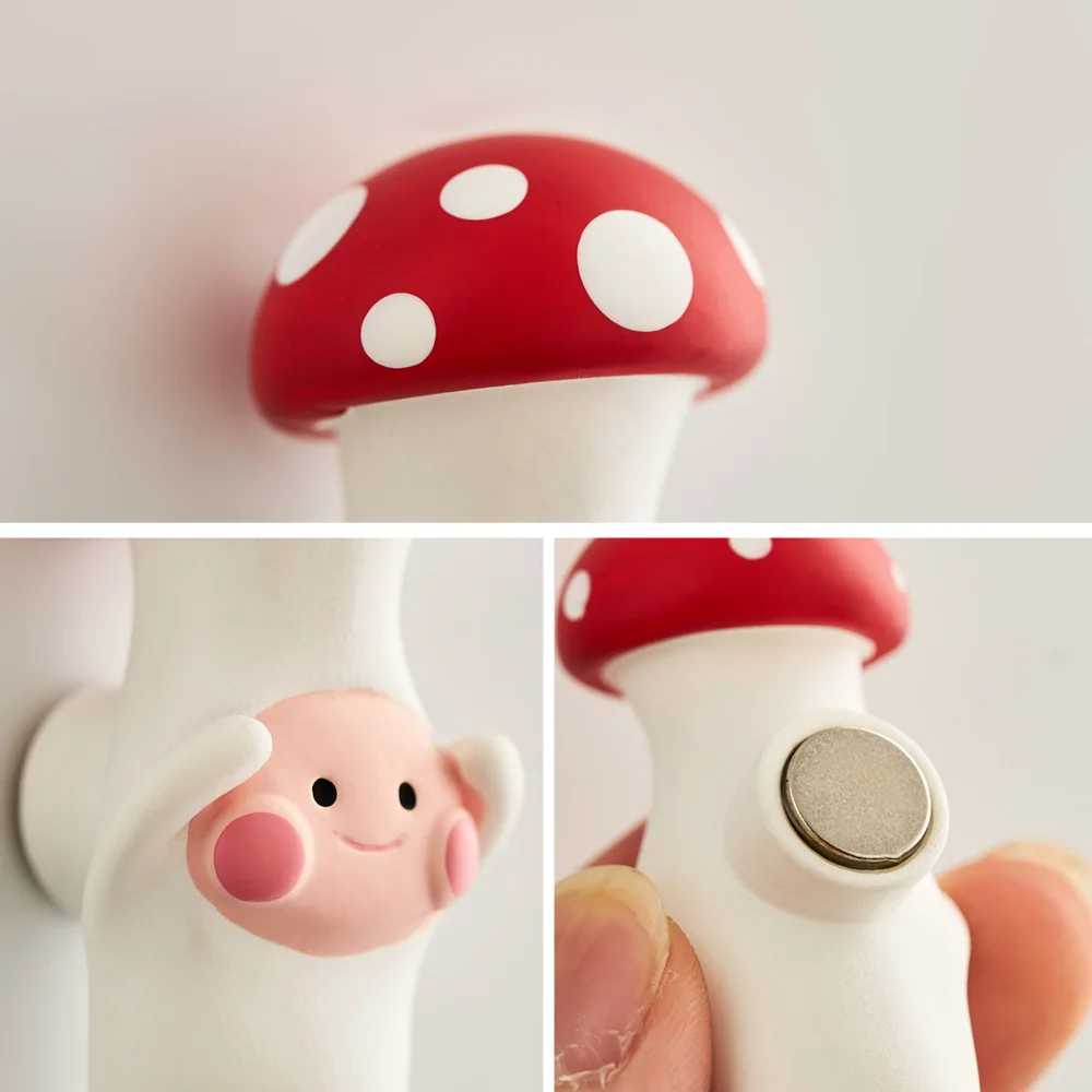Resin-Red-Mushroom-Refrigerator-Sticker-Cute-Fridge-Magnets-Sticker ...