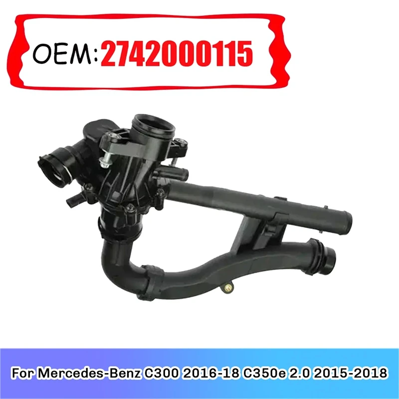 A2742000115-2742000115-Engine-Coolant-Thermostat-Housing-Assembly-For-Mercedes-Benz-C300-2016-18 ...