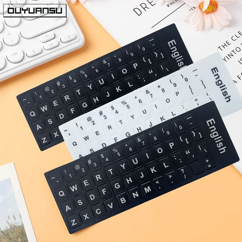 Pegatinas de teclado en inglés Universal, letras del alfabeto, negro ...