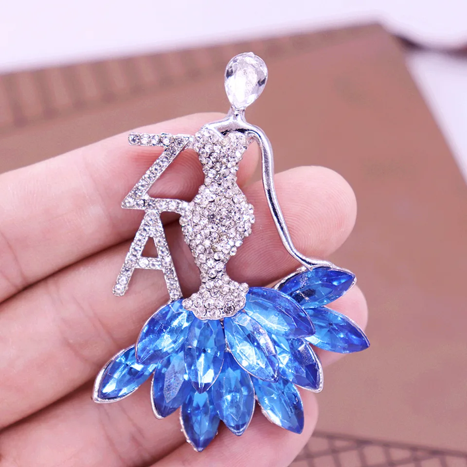 Rhinestone Brooch Sorority Founded 1948 Greek Letters Zeta Amicae ...