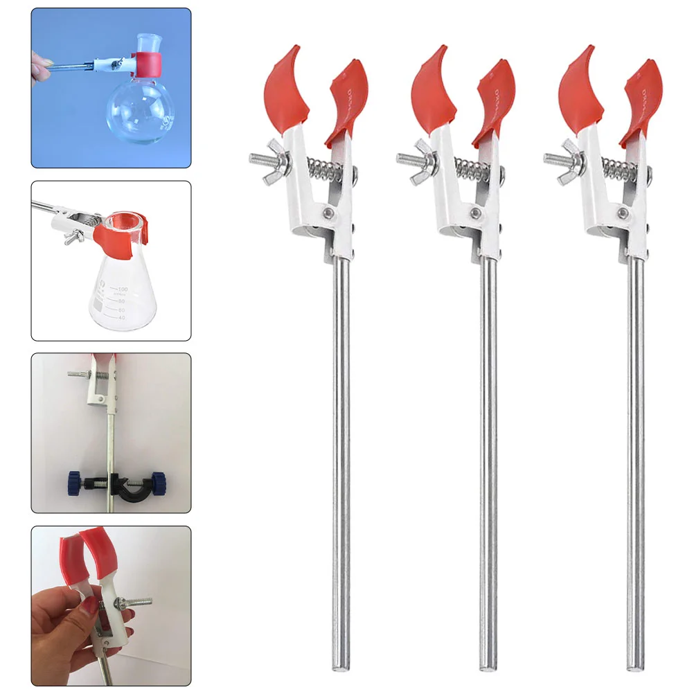 3 Pcs Red Universal Flask Clamp Holder Laboratory Tube Clamps For ...