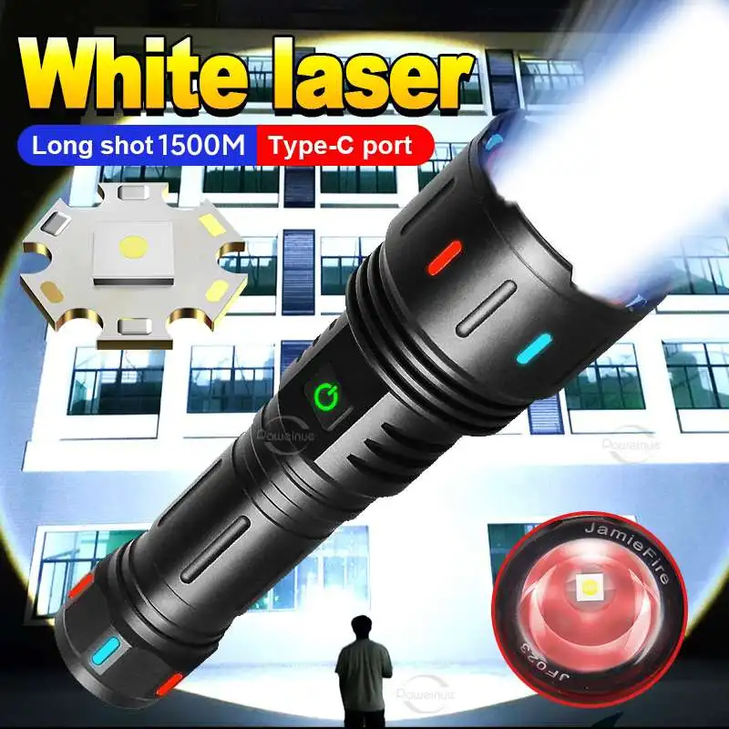 Super-Bright-White-Laser-Led-Flashlight-Ultra-Powerful-Rechargeable ...