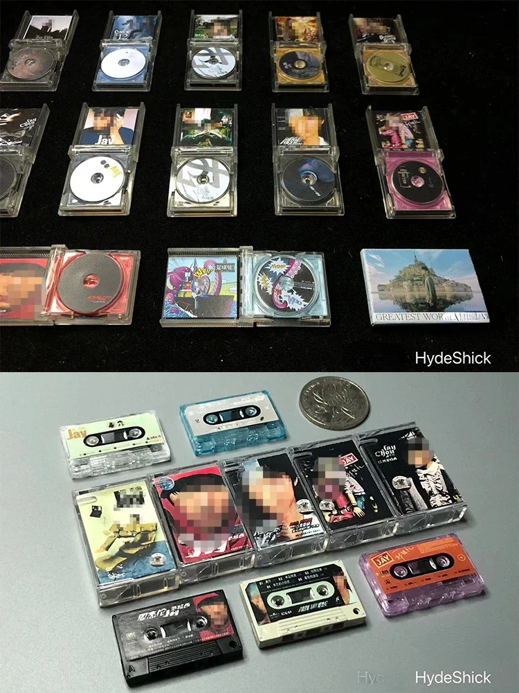 Miniature-Dollhouse-Mini-Music-Cd-Miniature-Movie-Disc-Model-Mini-Tape ...