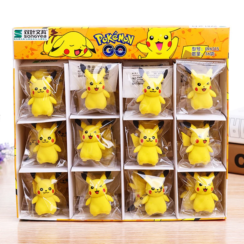 36pcs-box-Pokemon-Eraser-Cartoon-Anime-Figure-Pikachu-Student-School ...