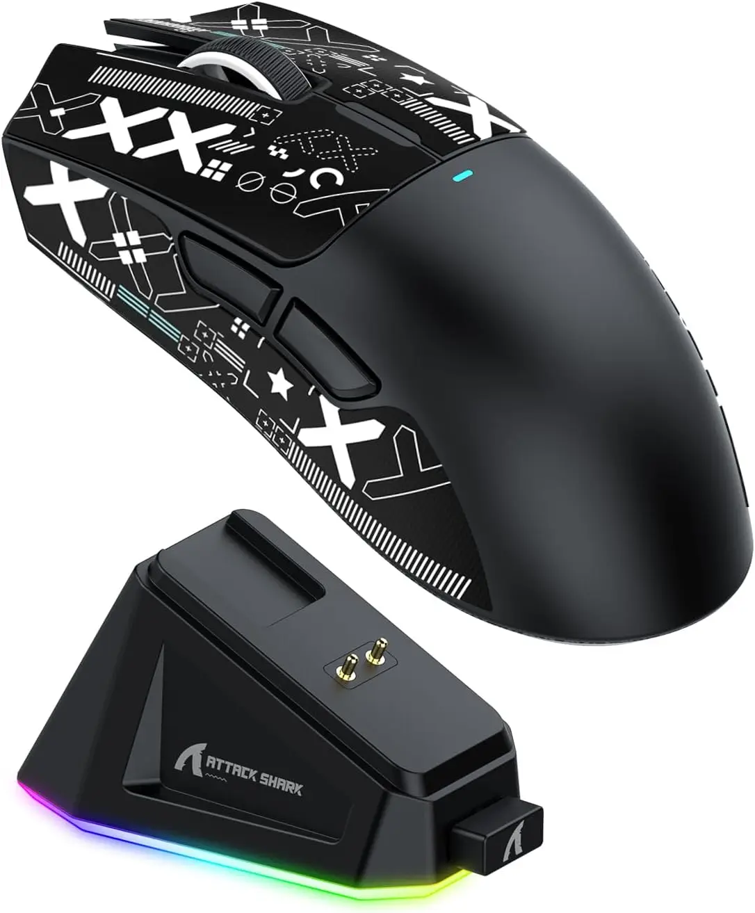ATAQUE-Shark-Gaming-Mouse-com-doca-de-carregamento-Fita-antiderrapante ...