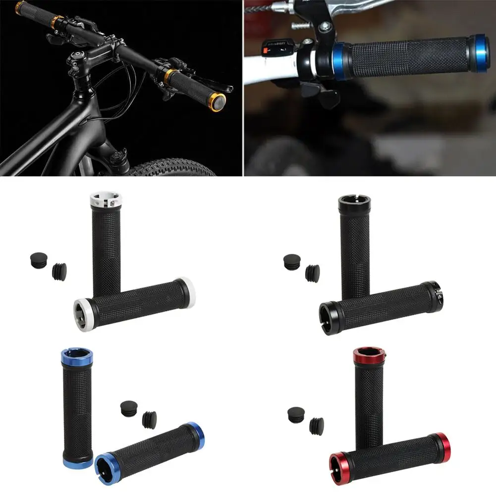 Silica-Gel-Mtb-Grips-Alloy-Cuffs-Bilateral-Lock-Bicycle-Grip-Bmx-Bike ...
