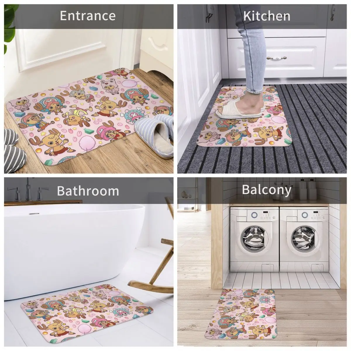 One Piece Monkey D. Luffy Non-slip Doormat Bath Mat TONY TONY Chopper ...