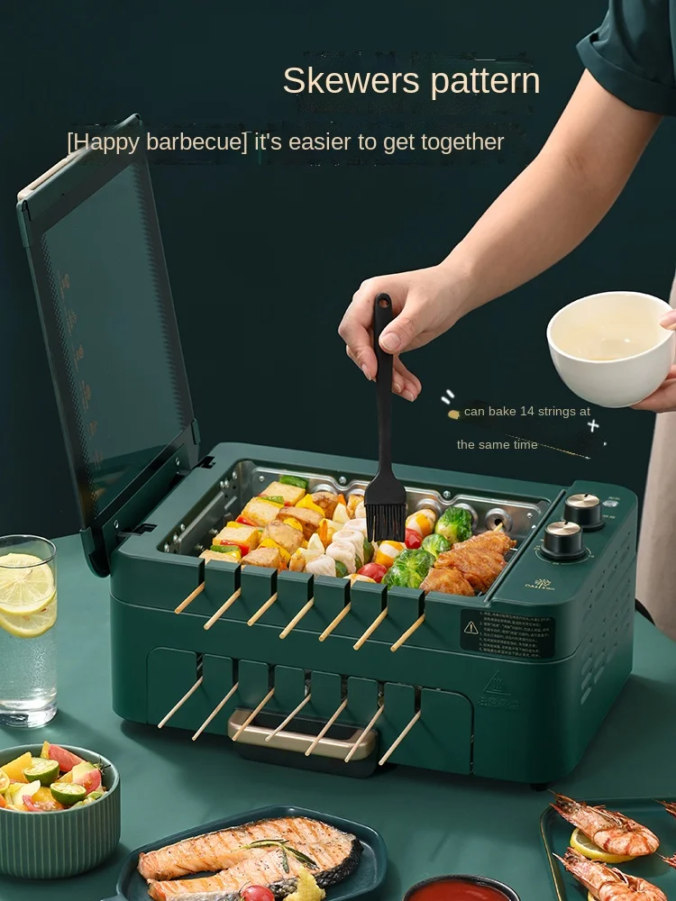 Skewers-Machine-Meat-Roasting-Pan-Home-Automatic-Rotary-Multifunctional ...