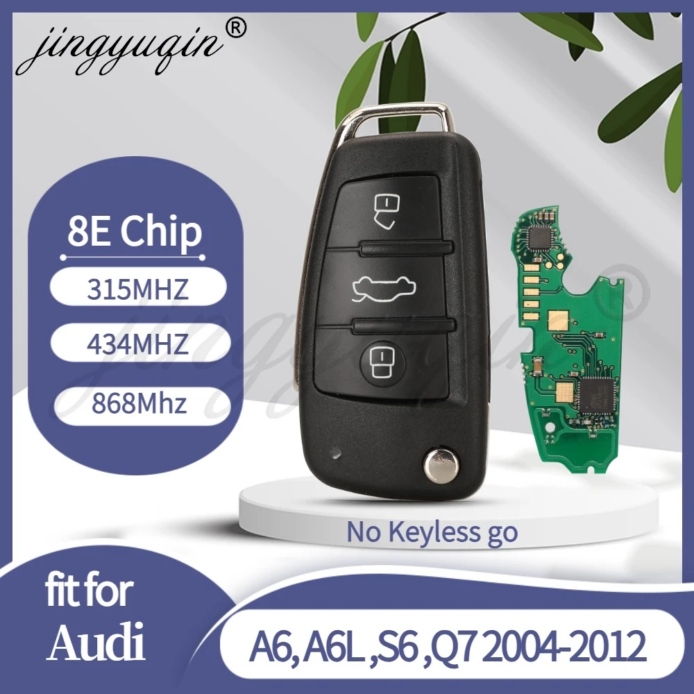 jingyuqin 315/434/868MHz 8E Chip Car Remote Key For Audi A6 A6L RS6 S6 ...