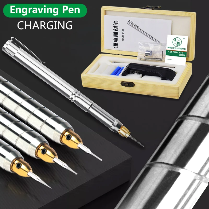 3.7V Electric Engraving Pen Kit Cordless Rechargeable Engraver Carve ...