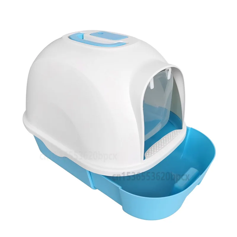 Fully-Enclosed-Litter-Box-Large-Splash-proof-Cat-Toilet-Cat-Poop-Box ...