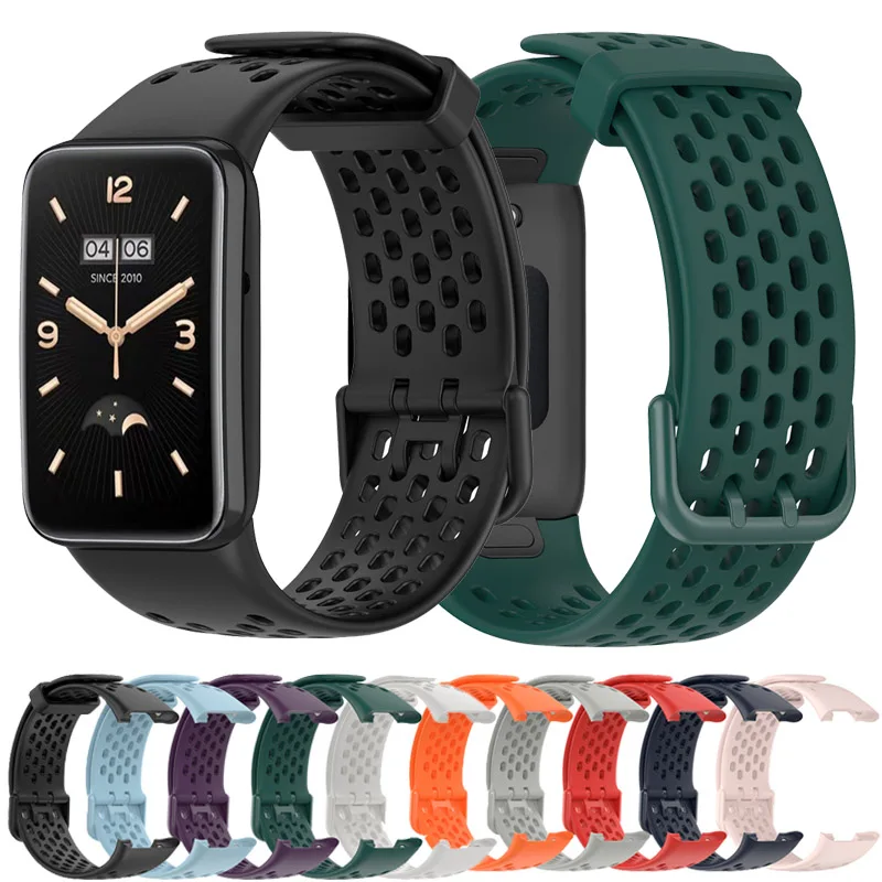 Soft-Silicone-Strap-For-Xiaomi-Mi-Band-7pro-Breathable-Smart-Wrist ...