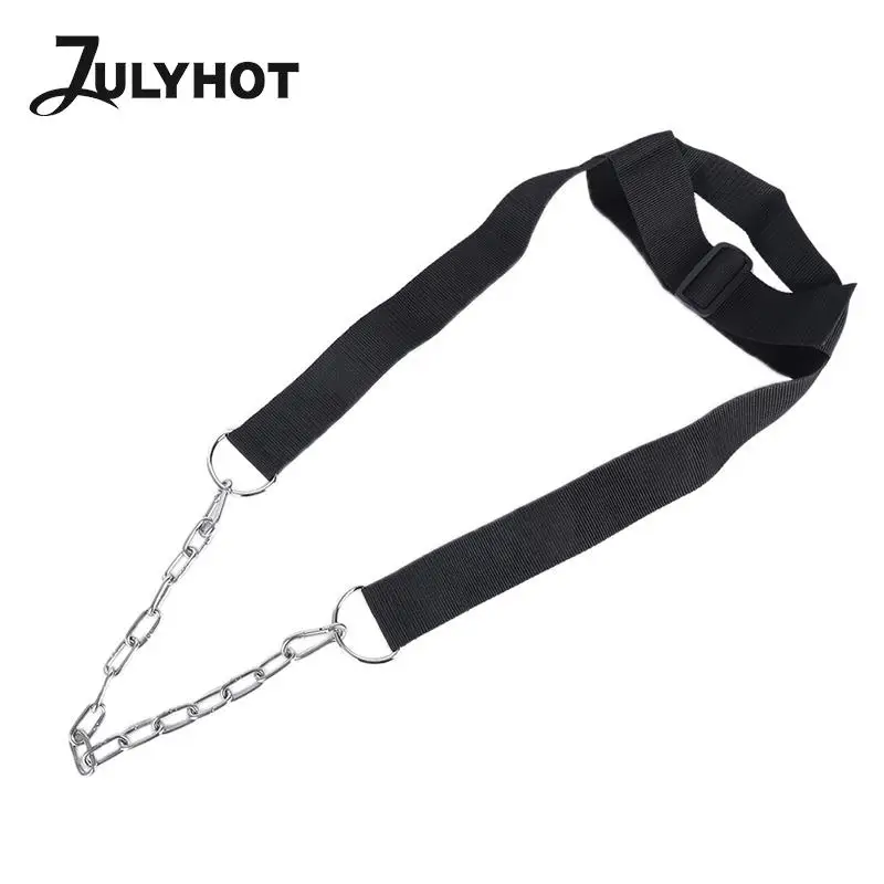 Black Adjustable Head Gym Neck Training Belt Neck Weight Lifting Grip ...