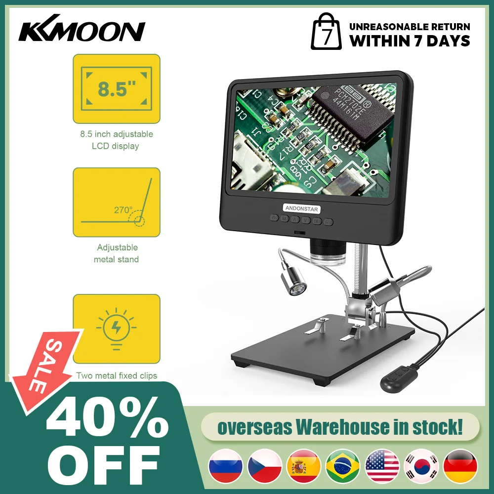 Andonstar G1000 Ad208s 5x-1200x Digital Microscope With Lcd Display ...