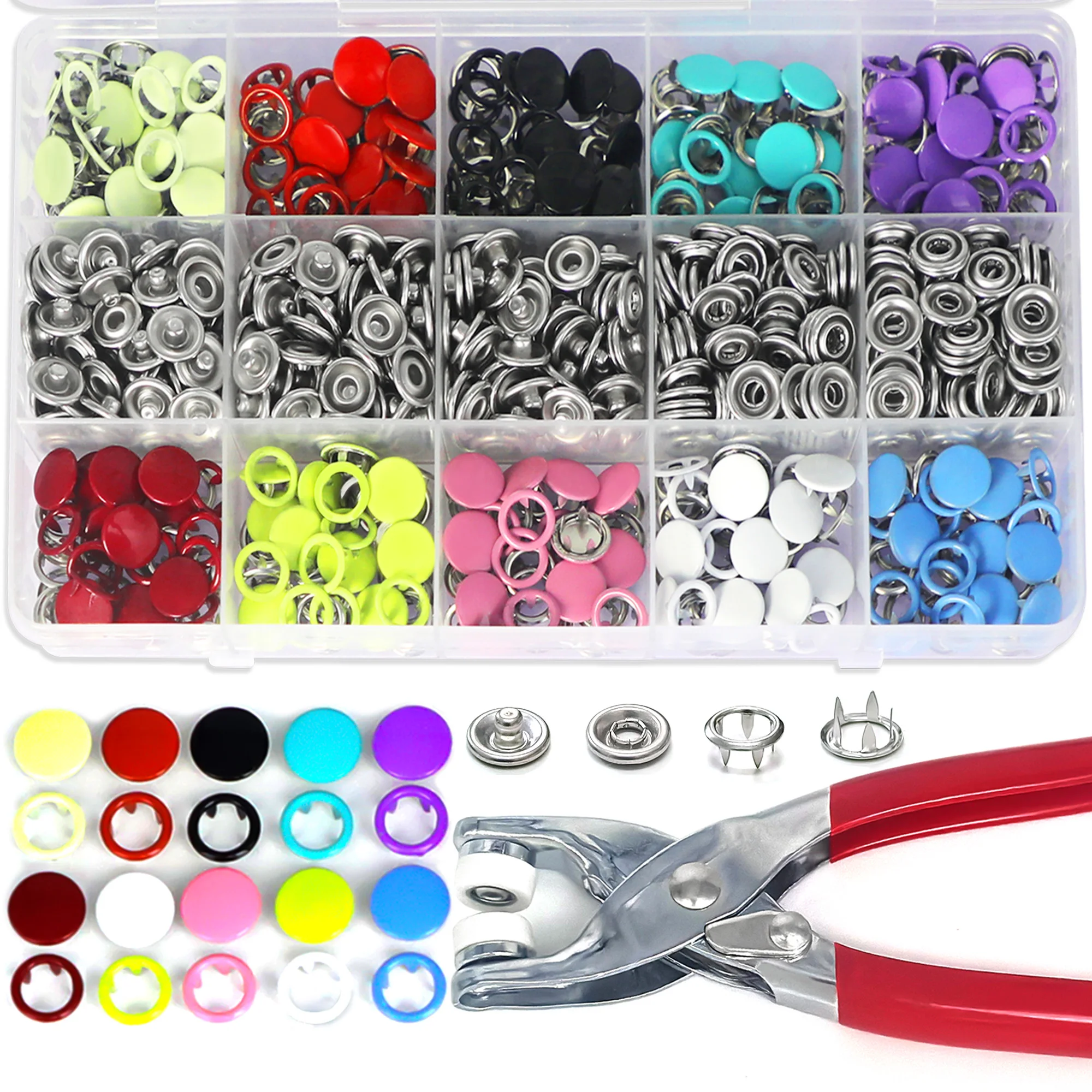 200sets-Metal-Snap-Button-Kit-Snap-on-Buttons-Snap-Fastener-Tool-9-5mm ...