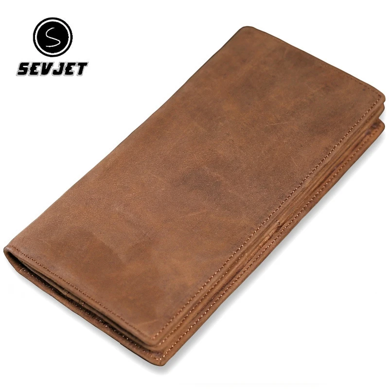 Genuine-Leather-Men-Long-Wallet-Casual-Hasp-Money-Clip-Coin-Purse-For ...