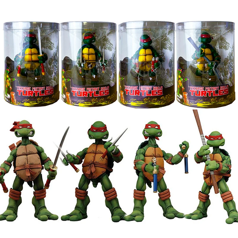 NECA TMNT Action Figure Leonardo Raphael Donatello Mikey Figurine PVC ...