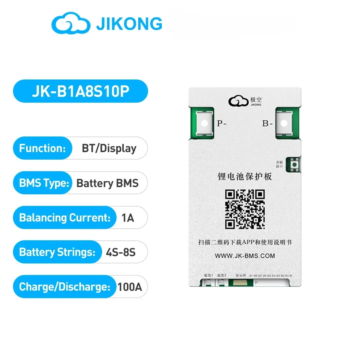 JIKONG-JK-B1A8S10P-Lifepo4-Li-Ion-Lto-Battery-100A-Active-Balancer ...