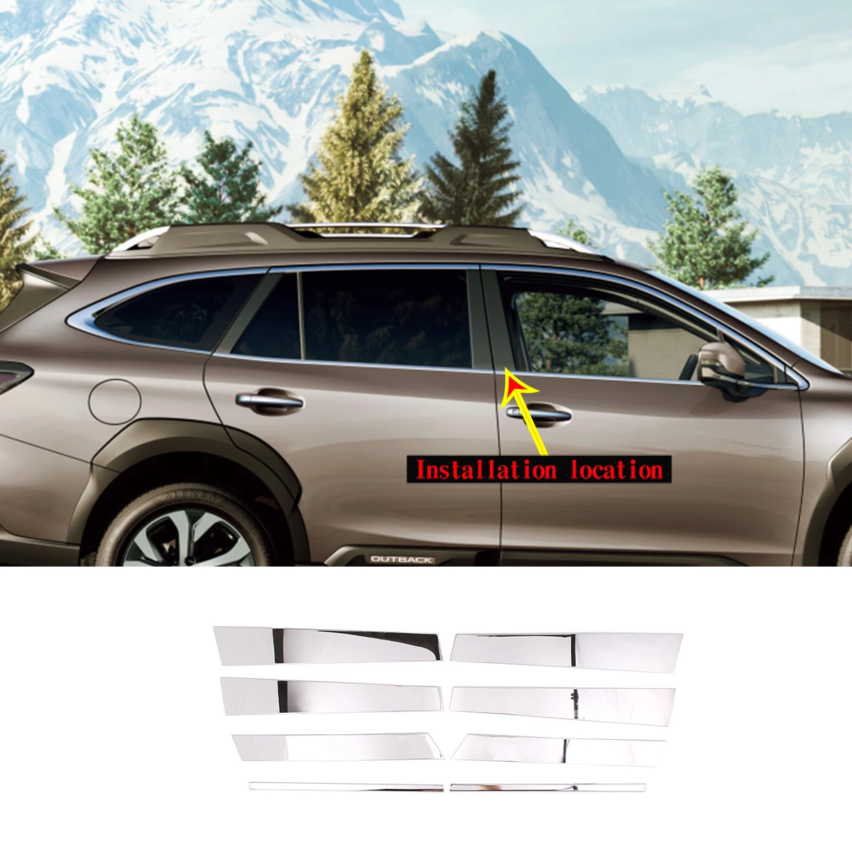 For-Subaru-Outback-22-car-styling-Stainless-steel-Silver-Car-Door ...