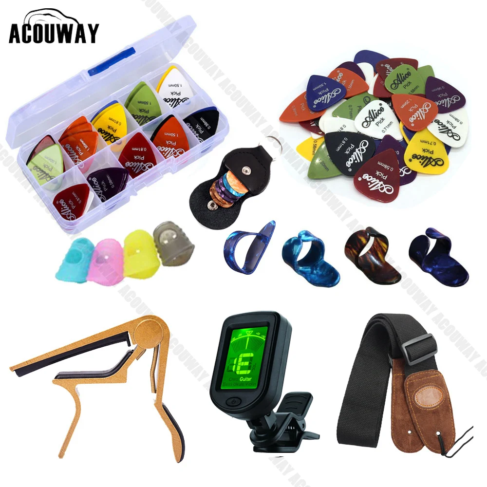 Guitar Accessories set kit Guitar Picks Guitar Capo Guitar Strap Tuner ...