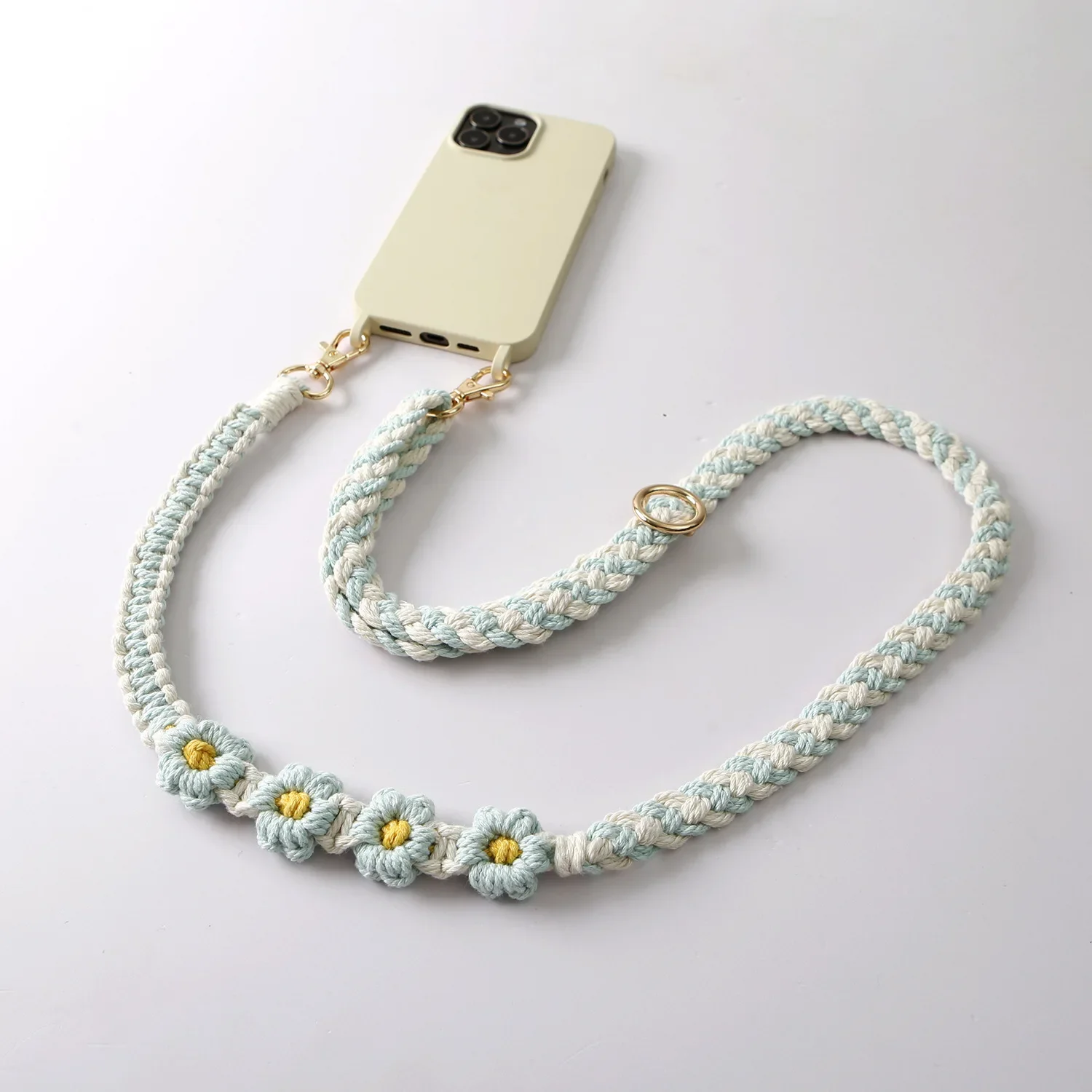 Hand-woven-bohemian-pastoral-style-flower-daisy-long-adjustable-mobile ...