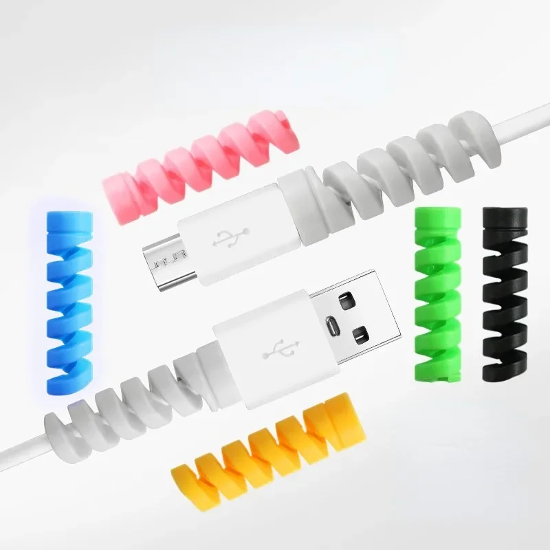 Protector-Universal-de-silicona-para-Cable-de-datos-enrollador-en ...