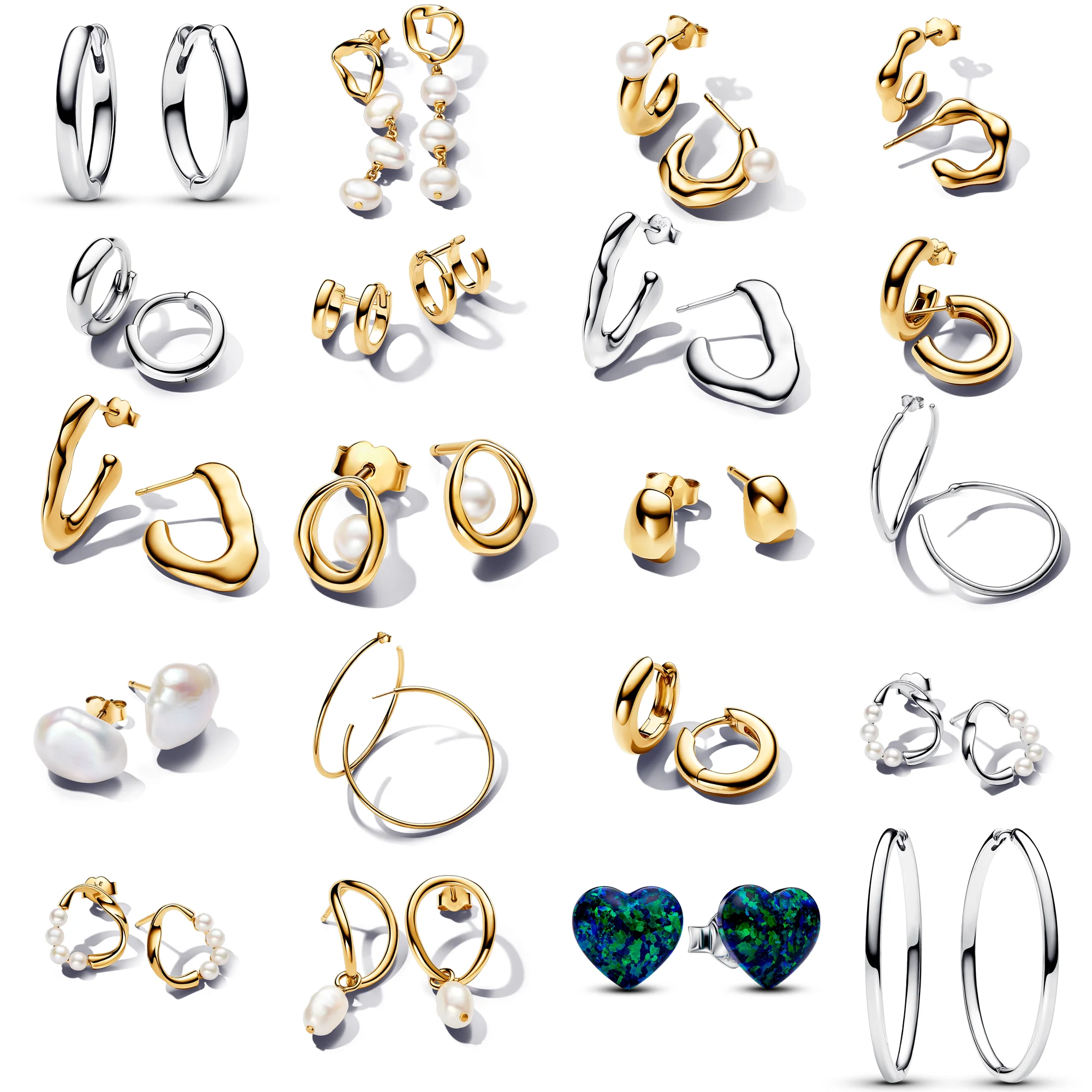 Pendientes-de-aro-de-plata-2024-para-mujer-aretes-de-perlas-brillantes ...