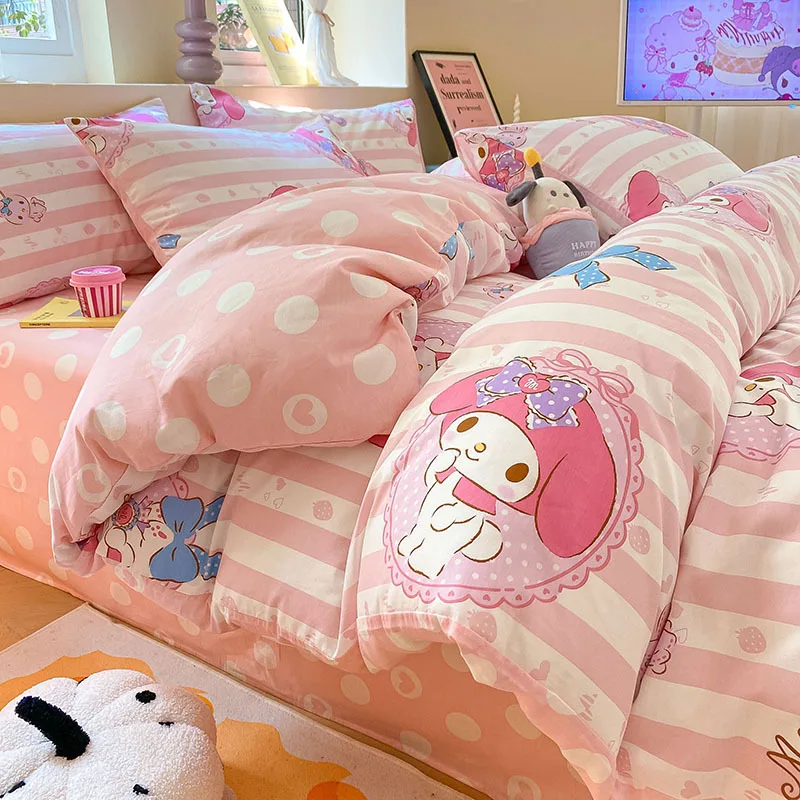 Sanrio-My-Melody-Cinnamoroll-Hello-Kitty-s-bana-de-cama-de-algod-n-para ...