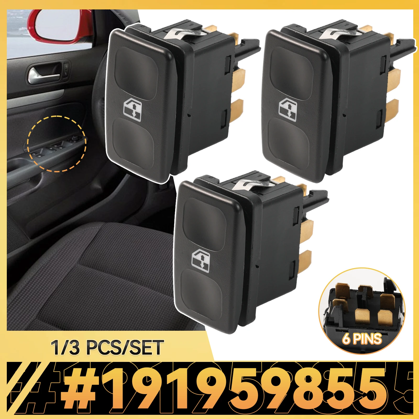 1/3pcs 191959855 Electric Window Control Switch Console Button For VW ...