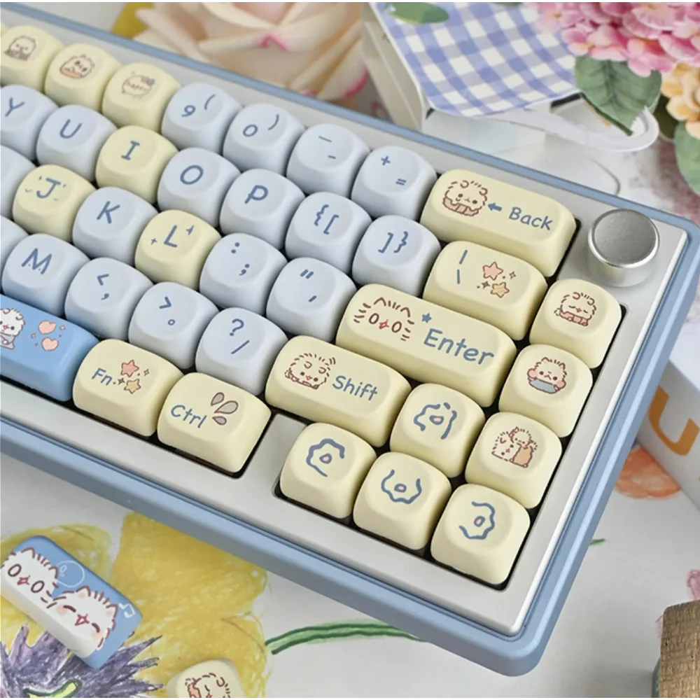 Blue-Kitten-MOA-Keycaps-PBT-Thermosublimation-144-Keys-Cute-Large-Set ...