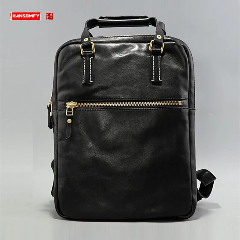 Men-s-Backpack-Genuine-Leather-Laptop-Bag-Travel-Backpacks-Casual ...
