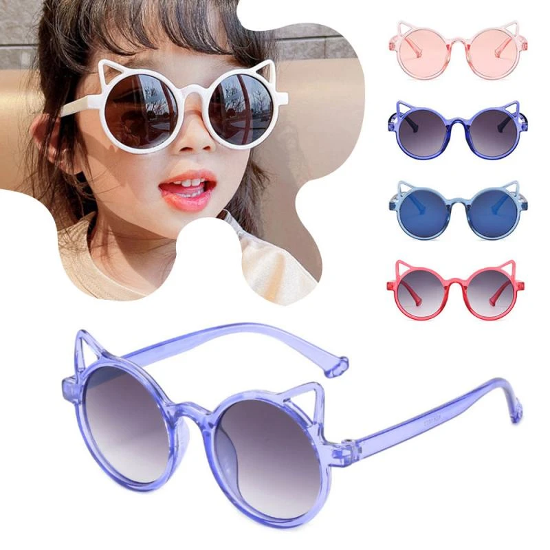 Cat Ears Kids Sunglasses Ultraviolet proof Convenience Eyeglass Cute ...