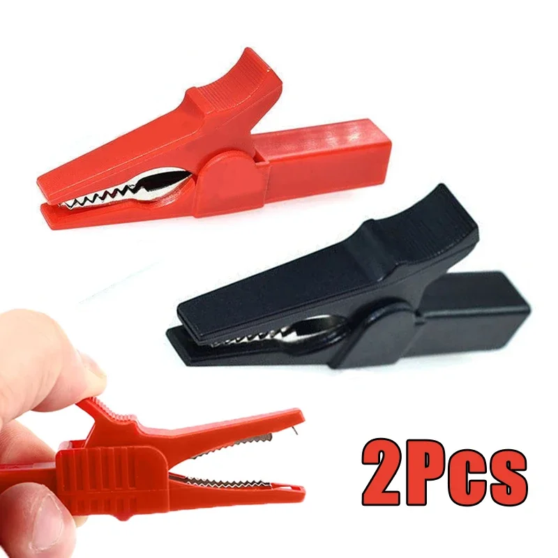Alligator Clips wire Metal Connector DIY Clips Test Probe Black Red ...