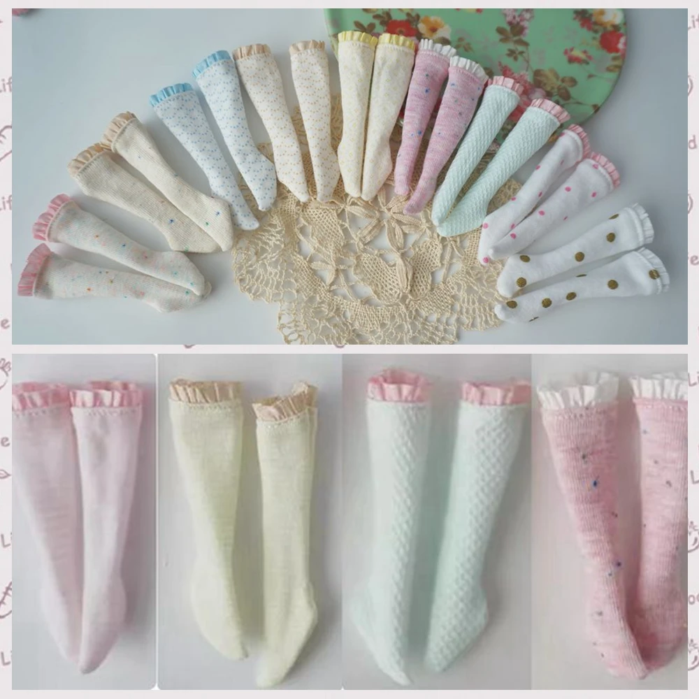 Hot 1 Pair Cute Blyth Lace Knee High Socks for Licca, Azone,High Doll ...