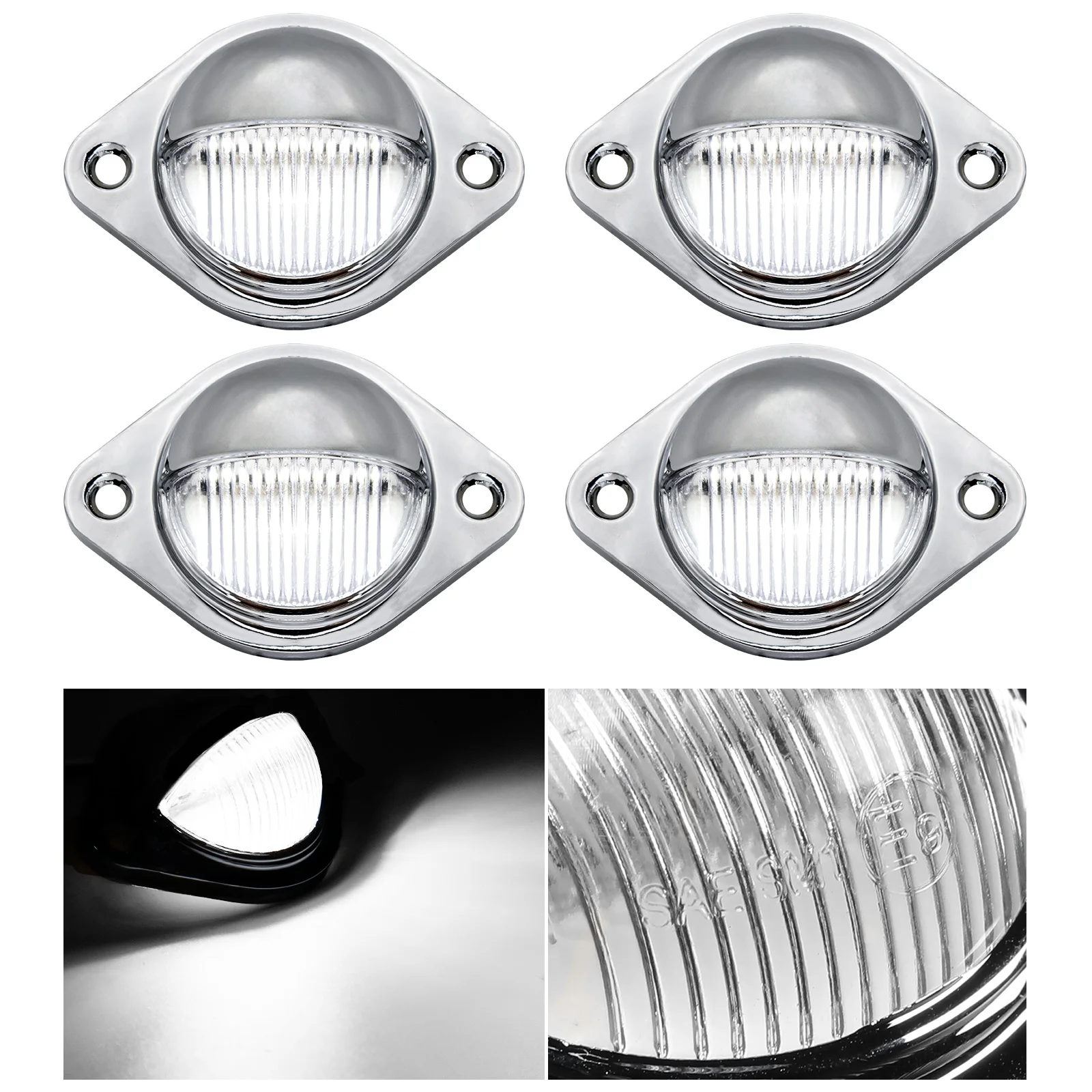 4pcs-3-LED-Truck-License-Plate-Lights-Rear-Car-Trailer-Bus-Tail-Lights ...