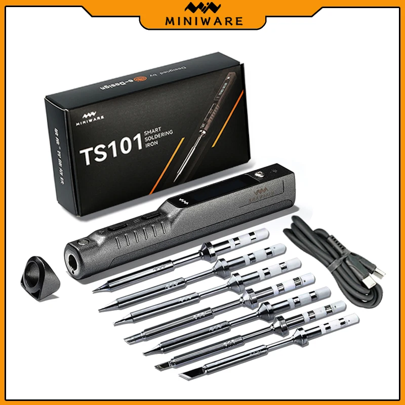Miniware-TS101-Soldering-Iron-Electric-65W-Temperature-Programmed-LCD-New-Upgraded-TS100-With ...