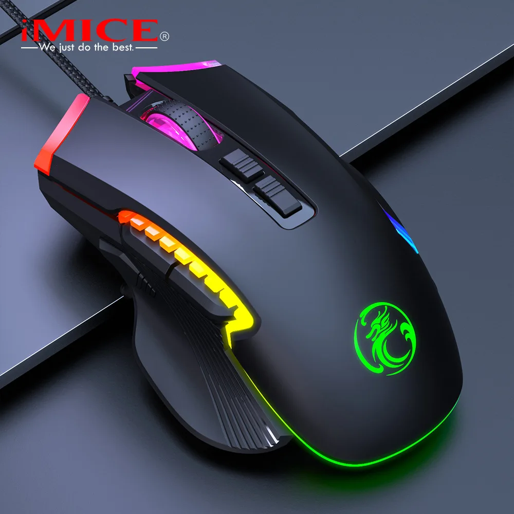 iMice 8 Keys Ergonomic Wired Gaming Mouse 7200 DPI LED USB Computer ...
