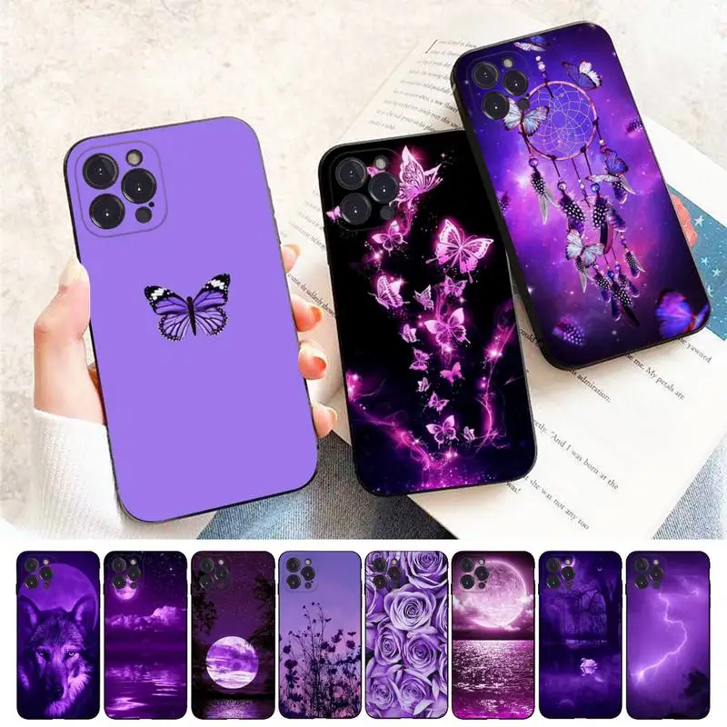 Purple aesthetic Phone Case For iPhone 14 11 12 13 Mini Pro XS Max ...