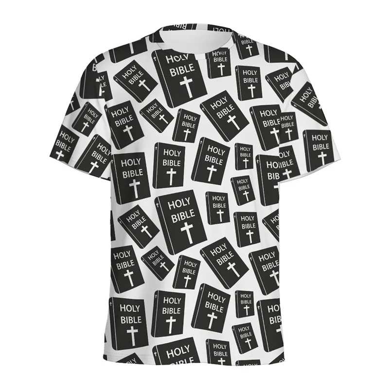 Christian Cross Pattern T Shirt Men Women Holy Bible 3D Print T-Shirts ...