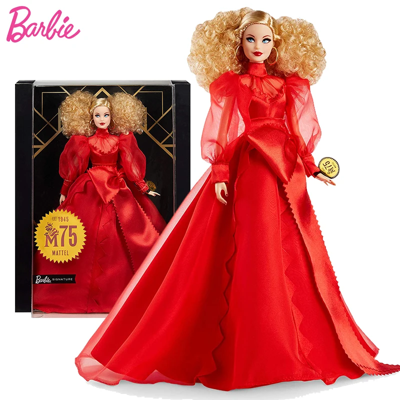 Original-Mattel-Barbie-Collector-75th-Anniversary-12-Dolls-Blonde-Curly ...