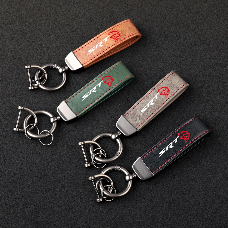 High-Grade-Leather-Car-KeyChain-360-Degree-Rotating-Horseshoe-Key-Rings ...