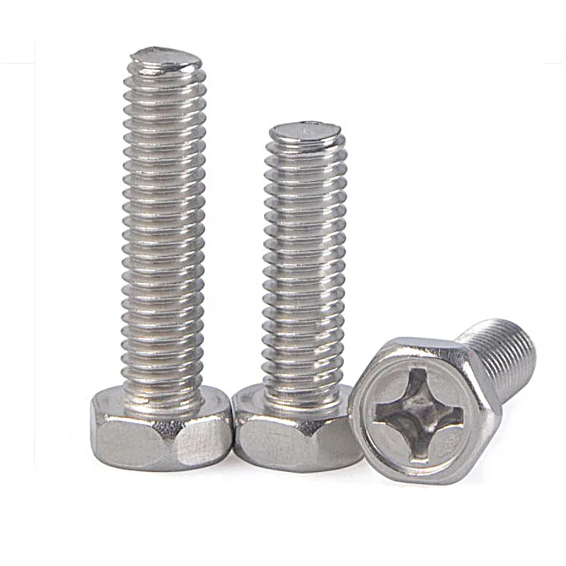 201-stainless-steel-cross-groove-hexagonal-screw-socket-hexagonal-bolt ...